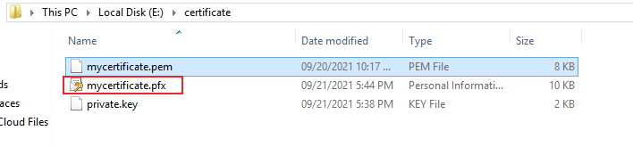 How to convert PEM certificate to PFX and import to IIS